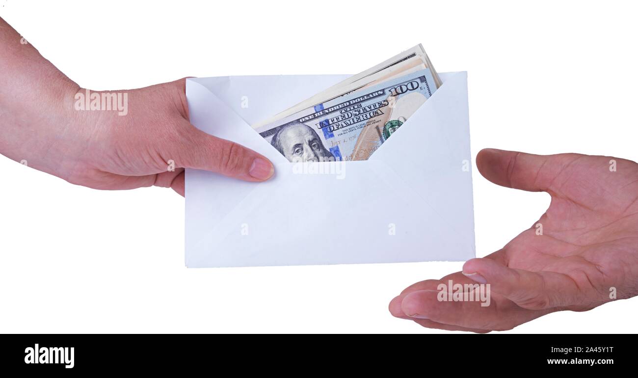 Giving a bribe concept. Offering the money for a favor Stock Photo - Alamy