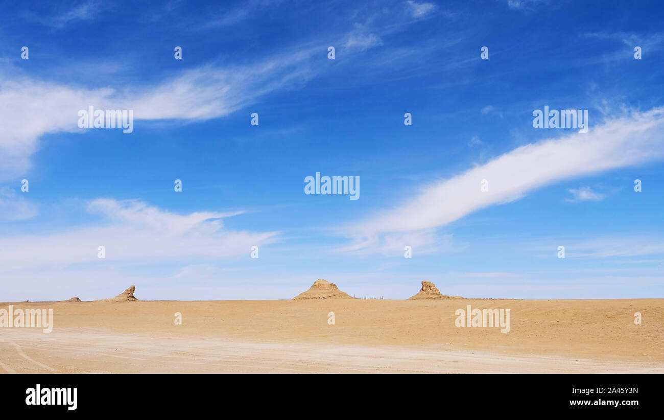 Landscape view of Water Yadan Geopark in Dunhuang Gansu China Stock ...