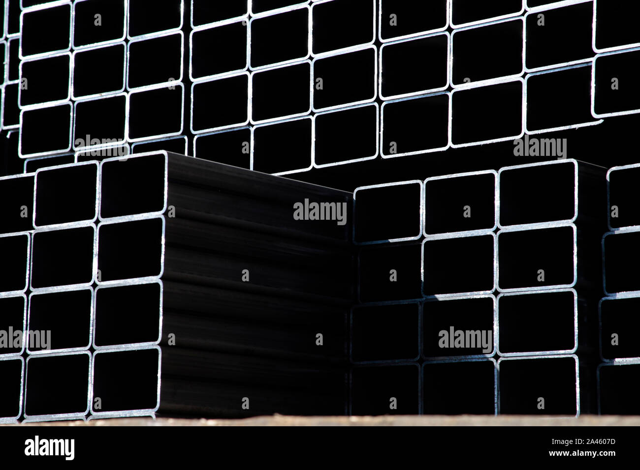 Steel profile pipe Stock Photo - Alamy