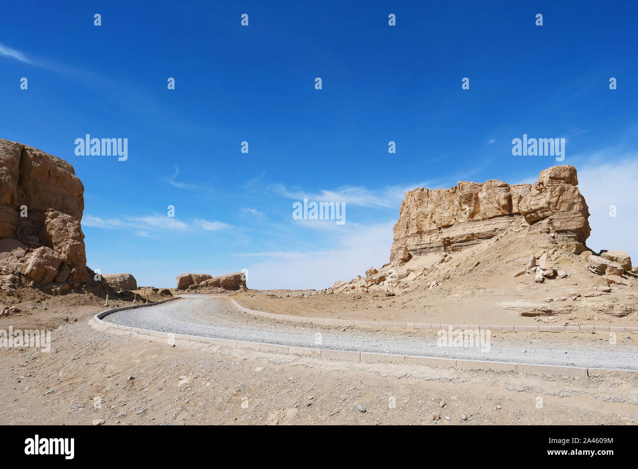 Landscape view of Water Yadan Geopark in Dunhuang Gansu China Stock ...