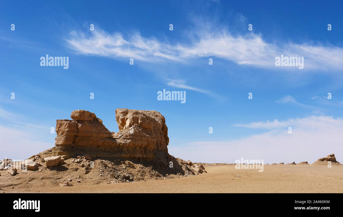 Landscape view of Water Yadan Geopark in Dunhuang Gansu China Stock ...