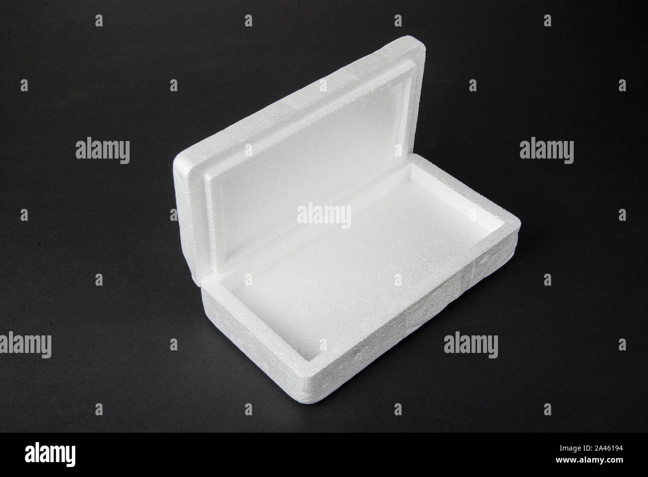 Polystyrene box on a black background for smartphone Stock Photo - Alamy