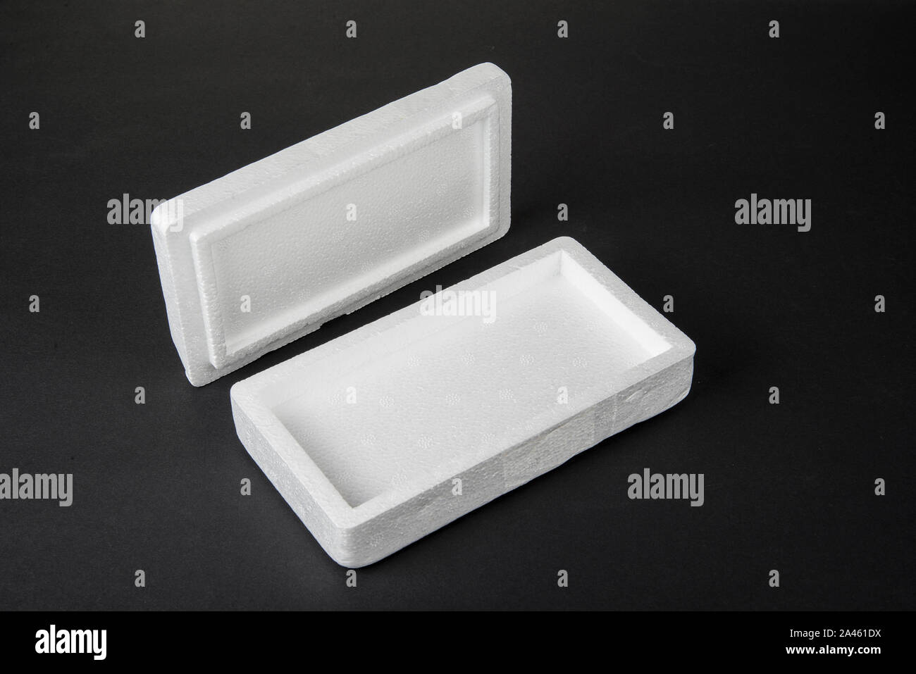 Polystyrene box on a black background for smartphone Stock Photo - Alamy