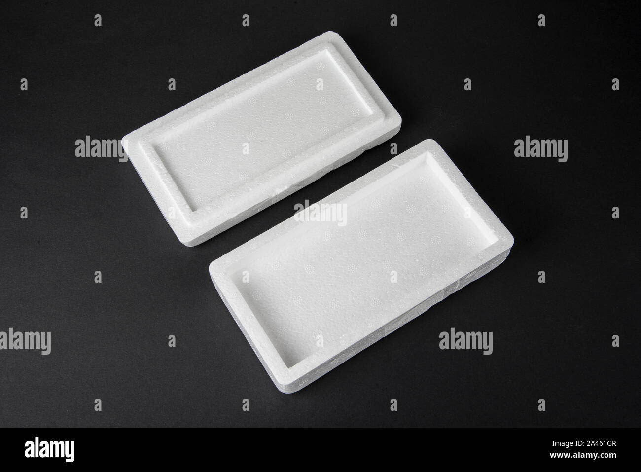 Polystyrene box on a black background for smartphone Stock Photo - Alamy