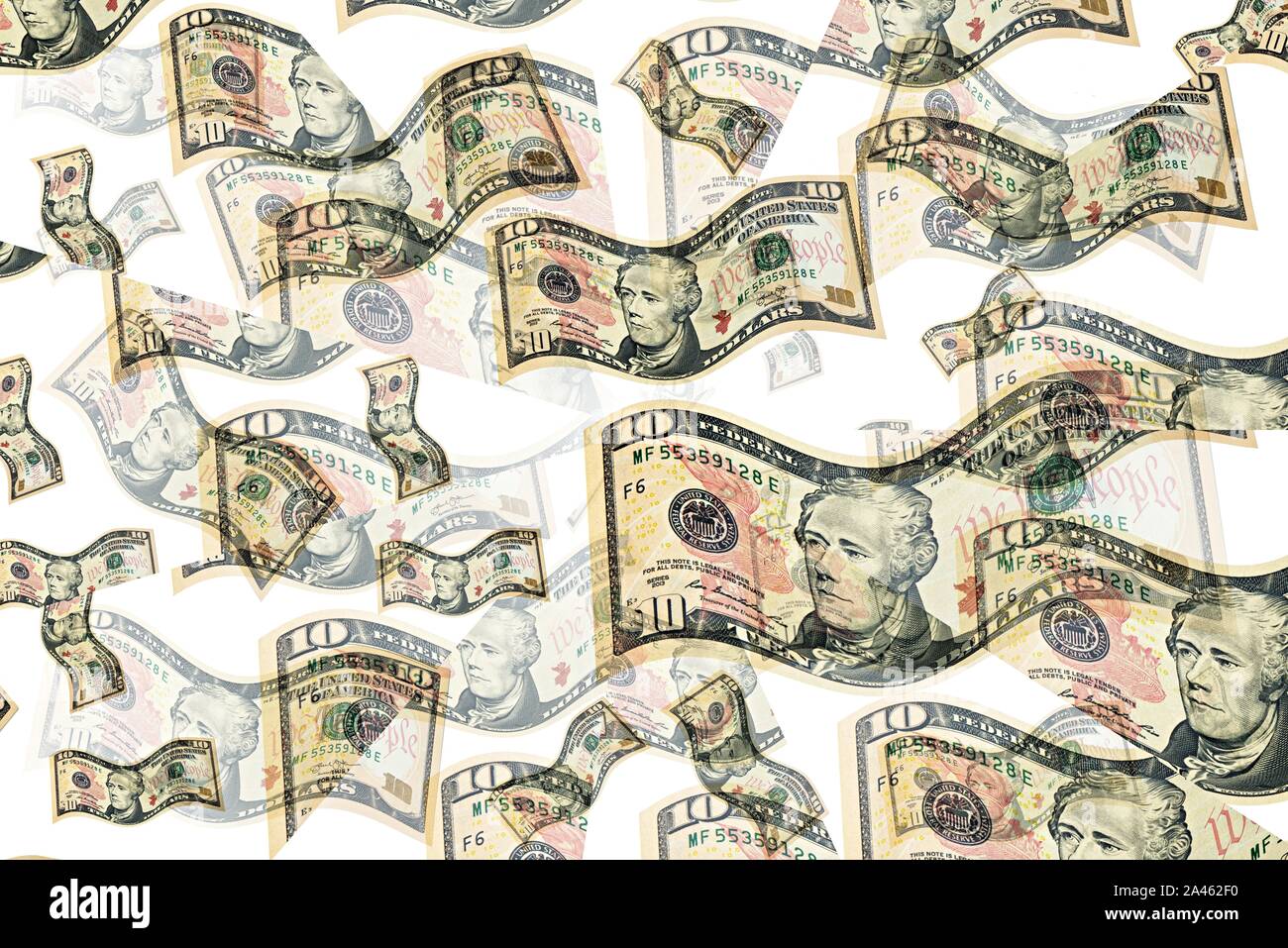 Flying dollars. Money in the air Stock Photo - Alamy