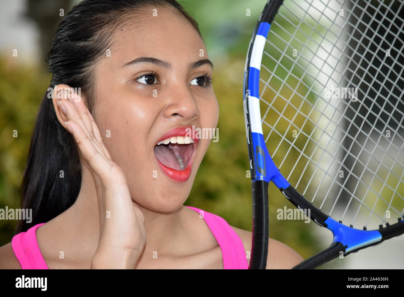 Tennis Player Yelling Stock Photo - Alamy
