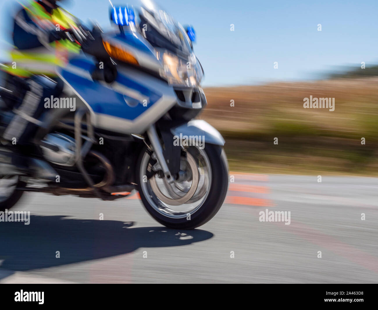German Police motorcycle in action Stock Photo - Alamy