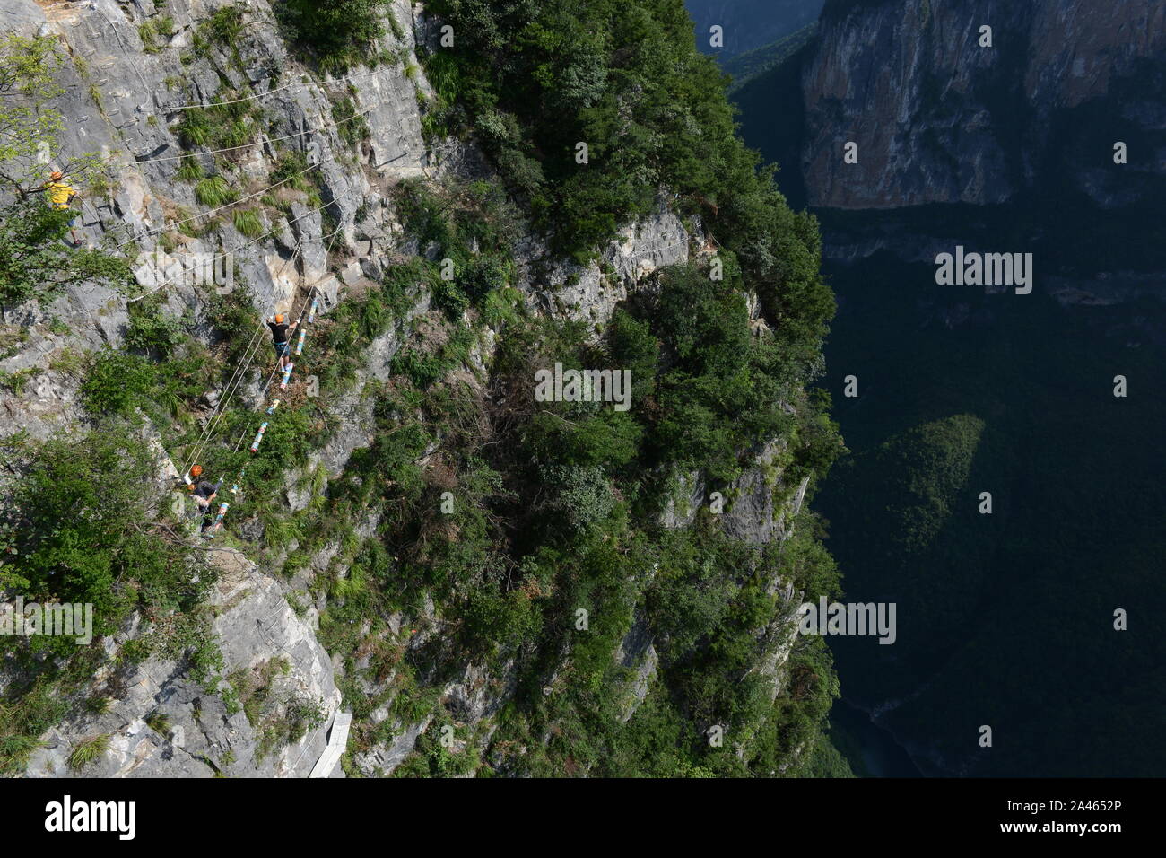 Via ferrata ladder climb hi-res stock photography and images - Alamy