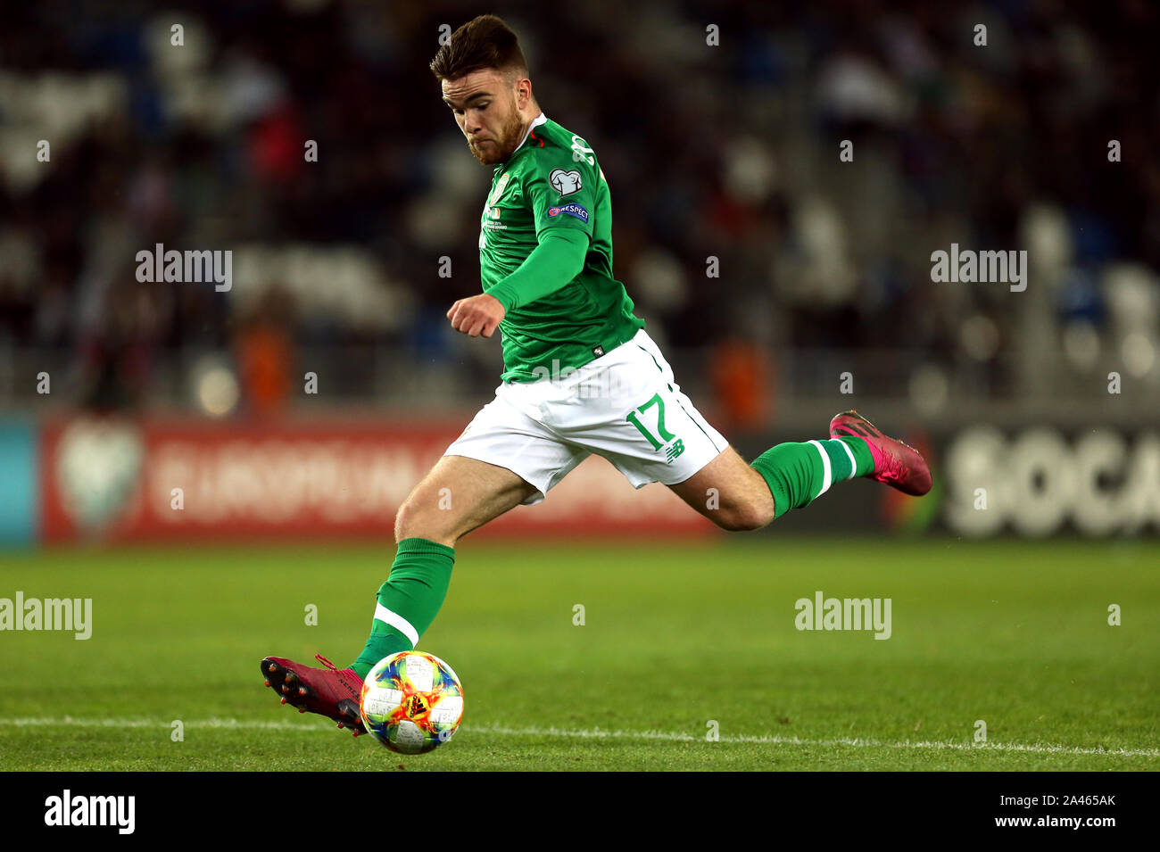 Republic irelands aaron connolly shoots towards goal hi-res stock ...