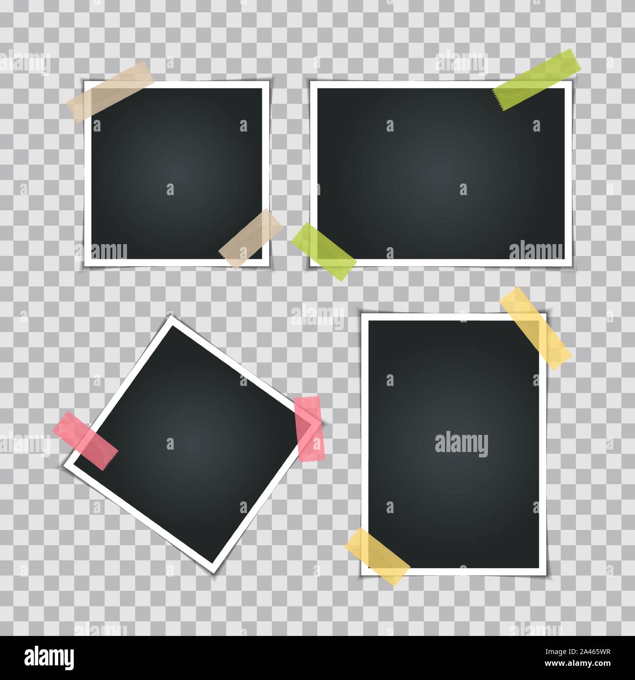 Instant Photos on Transparent Background Vector Illustration Stock ...