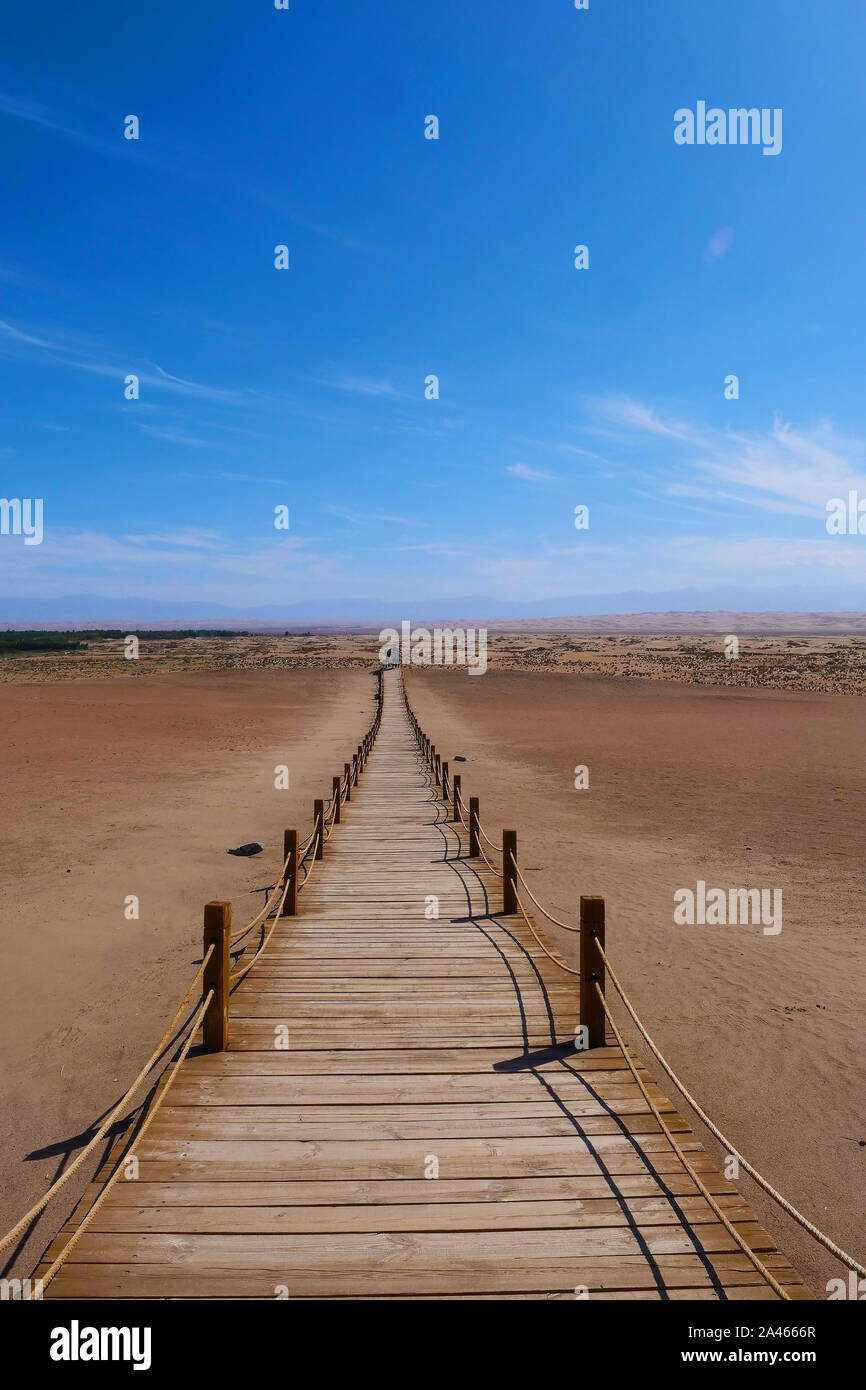 Landscape view of ancient Yangguan pass on the silk road in Gansu China ...