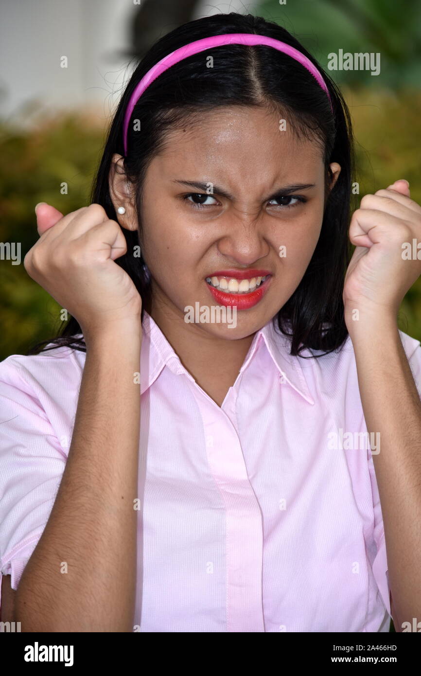 An Angry Youthful Filipina Girl Stock Photo - Alamy