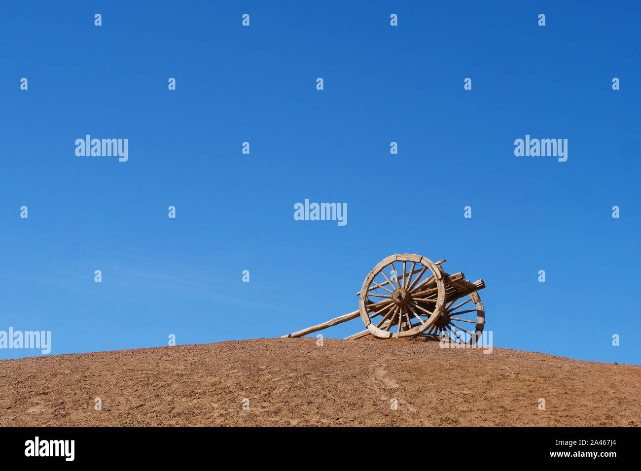 Landscape view of ancient Yangguan pass on the silk road in Gansu China ...