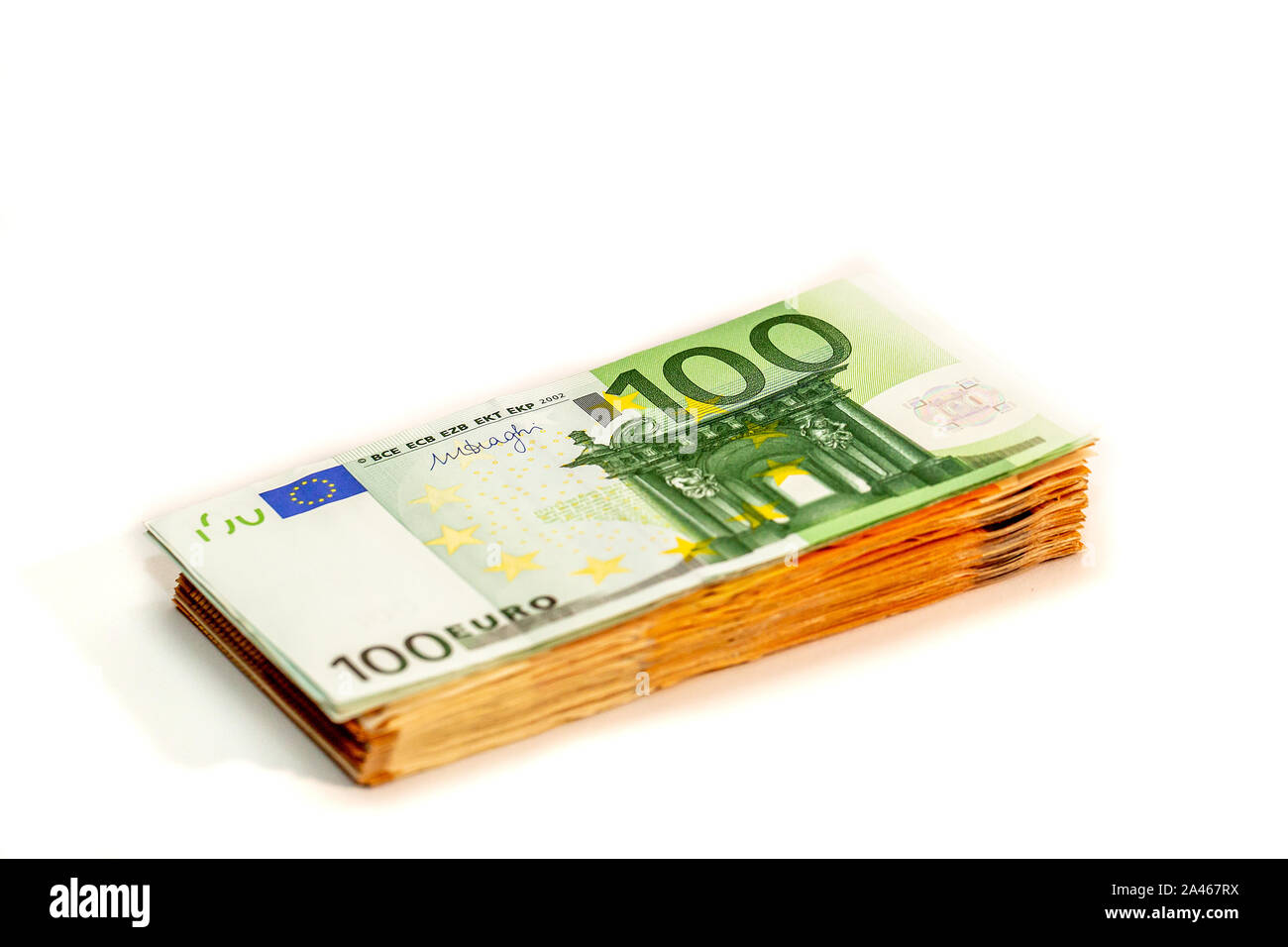 Stack of Folded EU Currency Notes on White background, euro, money ...