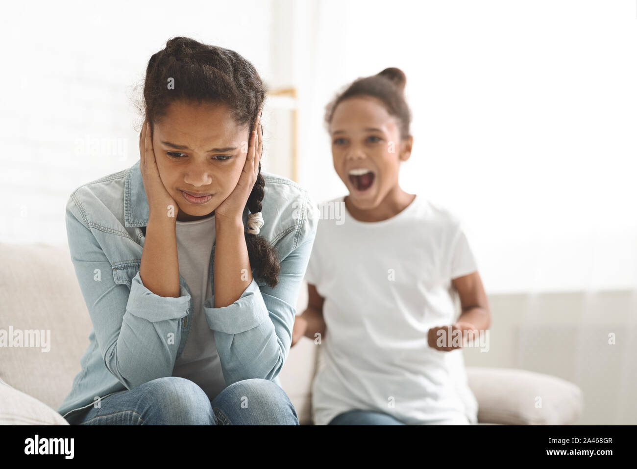 Older and younger sister black hi-res stock photography and images - Alamy