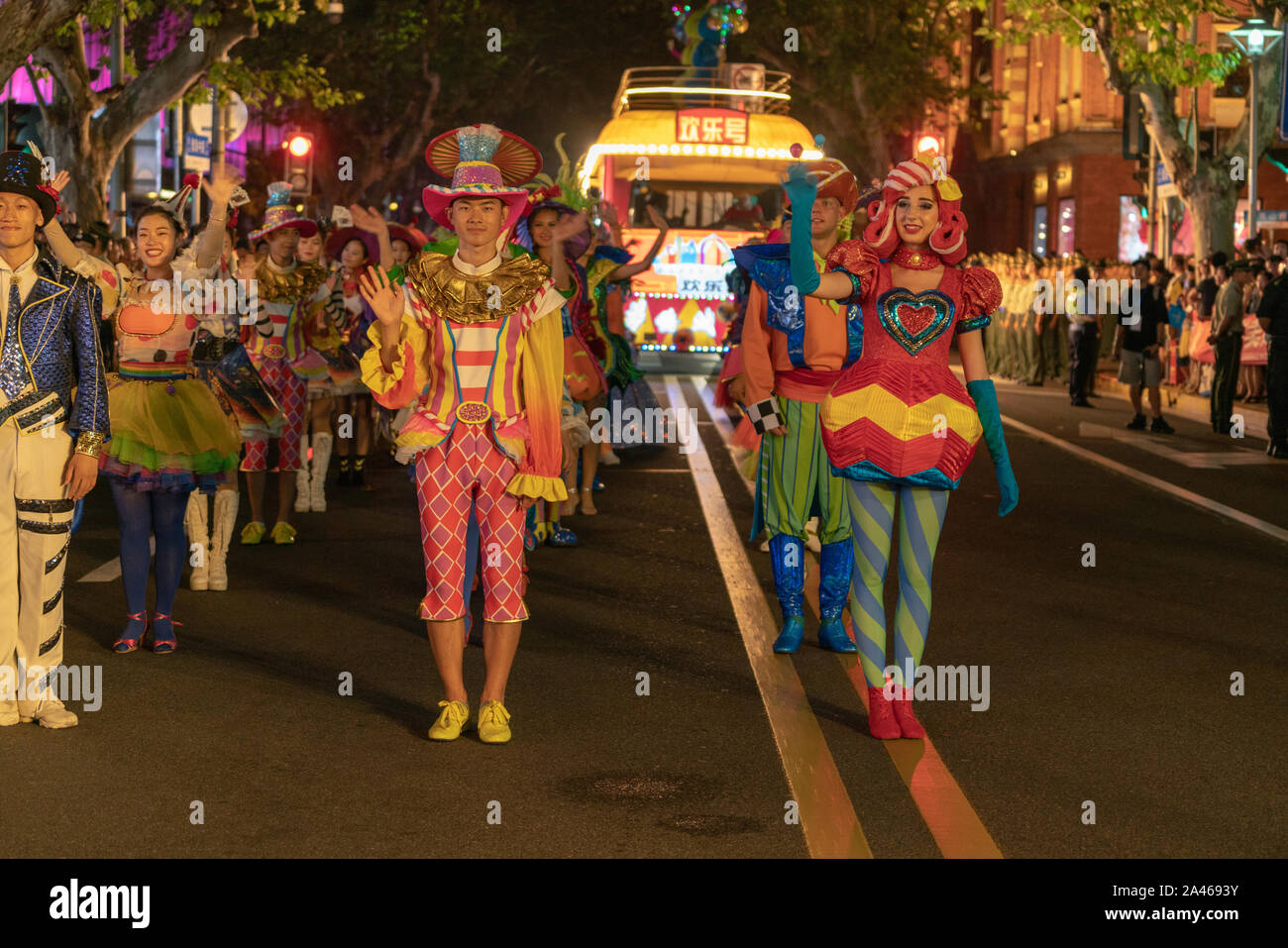 Performers dance and play the instruments during the fancy parade of ...