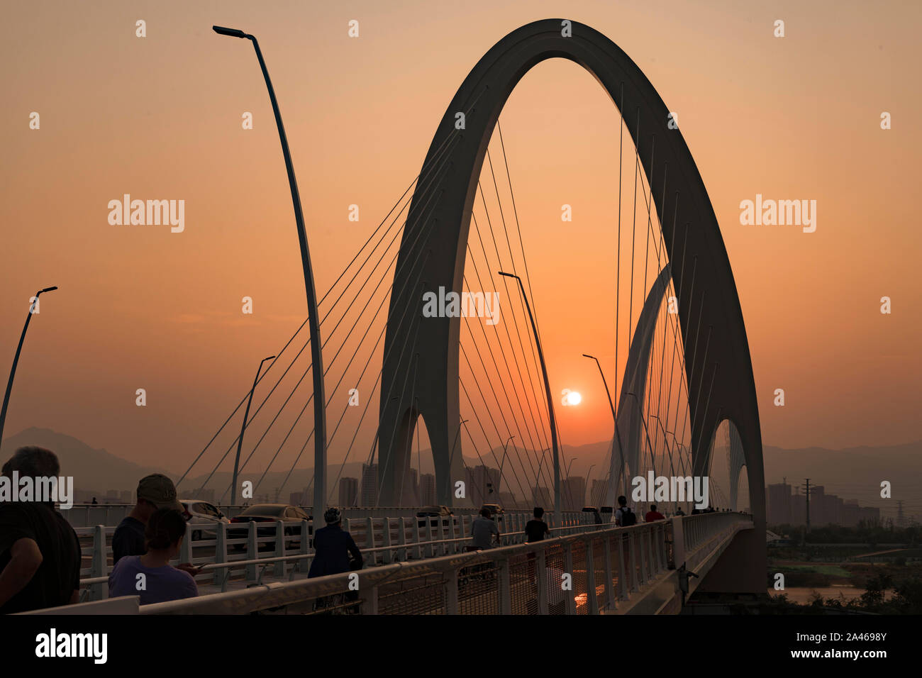 The view of Xinshougang Bridge, which is recently opened to the public ...