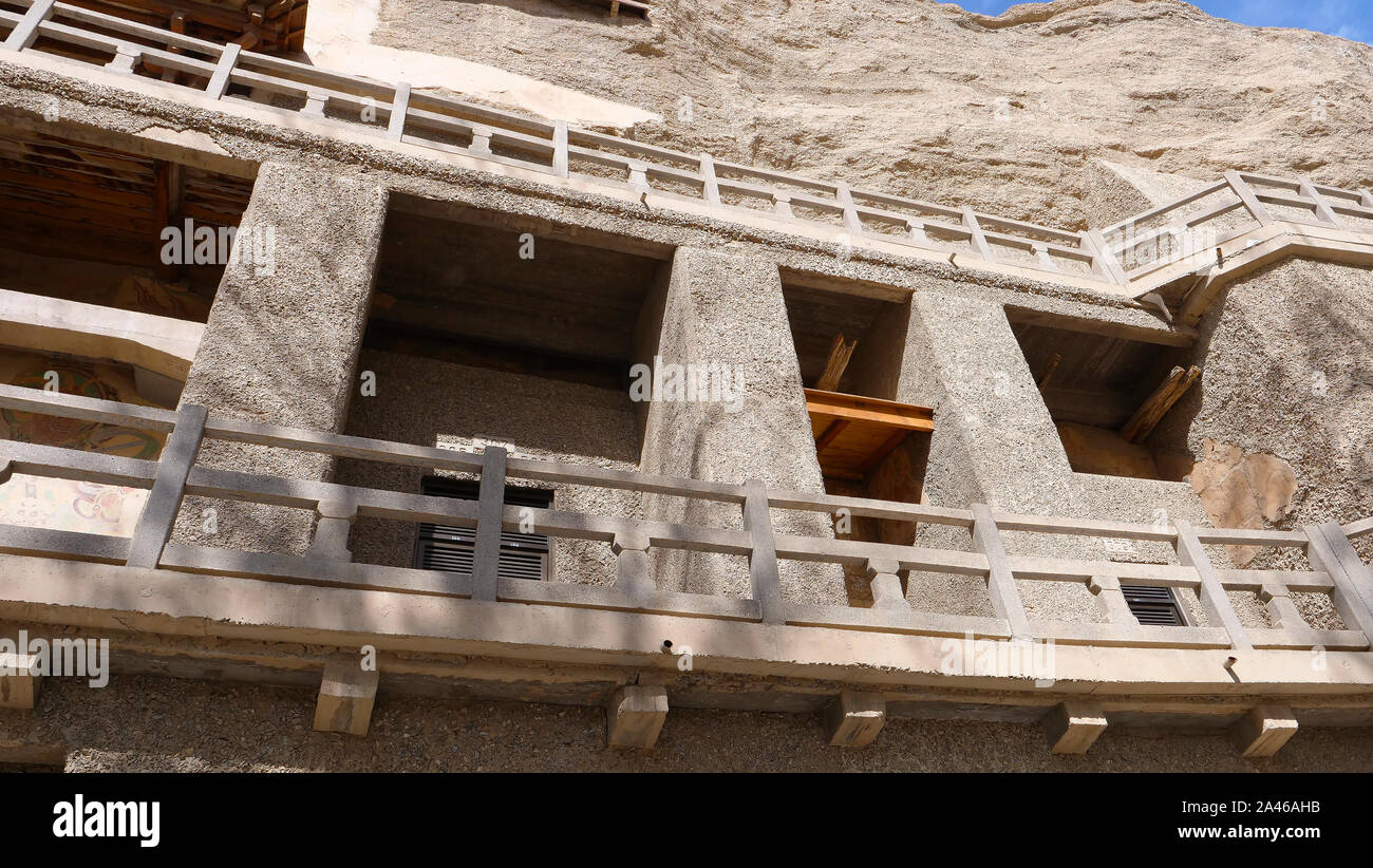 Ancient Buddhism architecture Dunhuang Mogao Grottoes in Gansu China ...