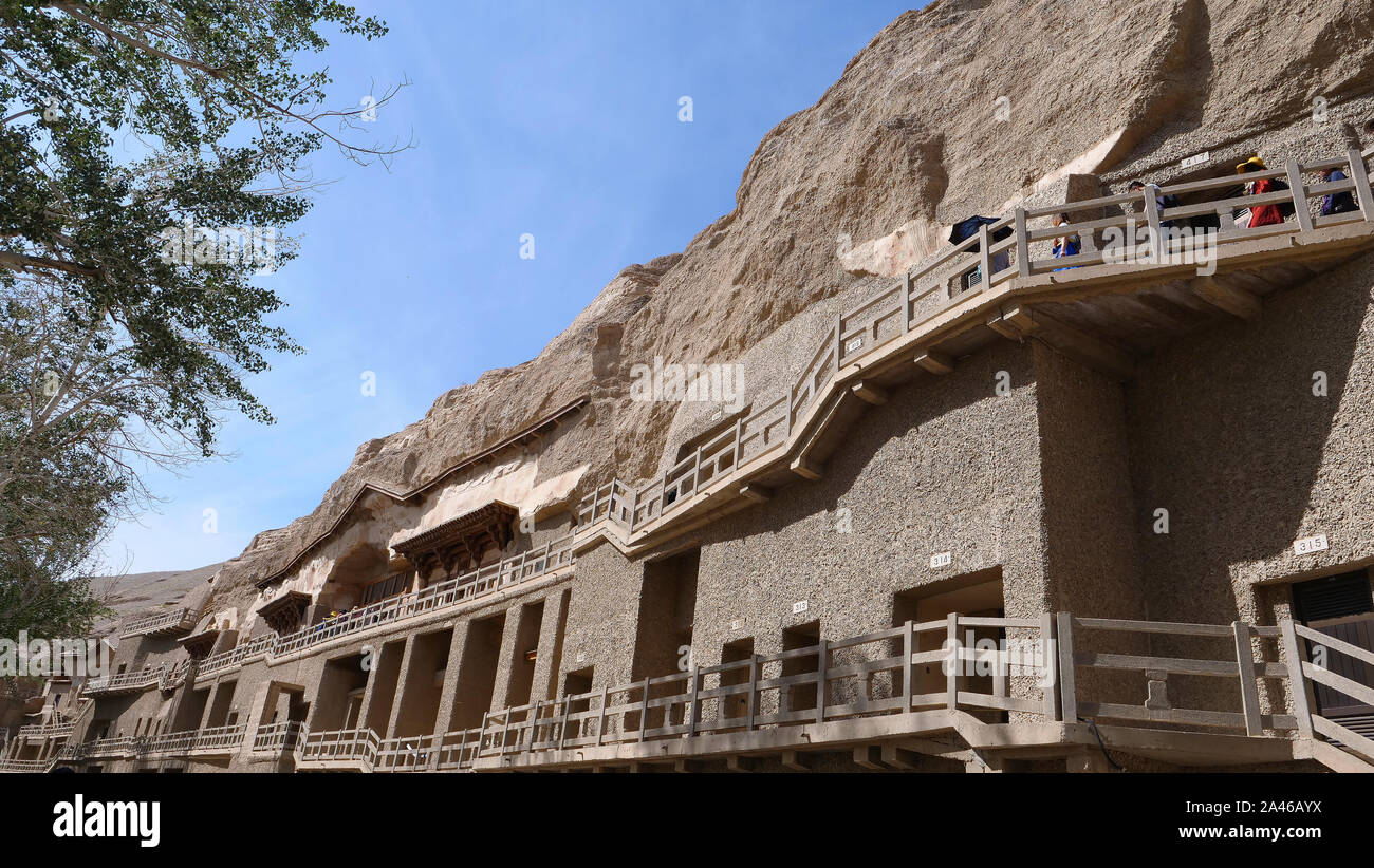 Ancient Buddhism architecture Dunhuang Mogao Grottoes in Gansu China ...
