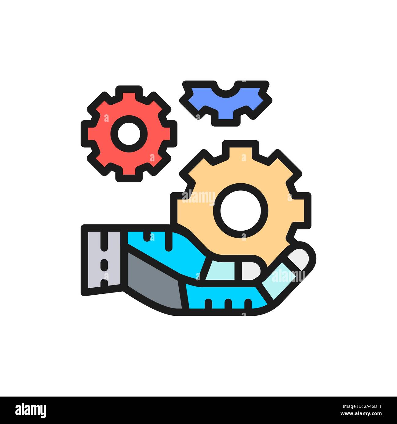 Chip development gear flat icon vector image Stock Vector Image & Art ...