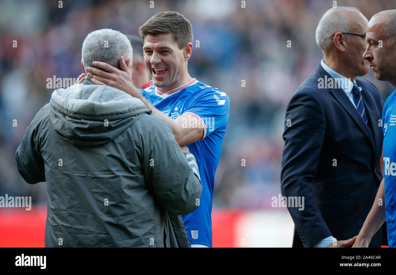 Steven Gerrard at the end with Ian Durrant during the legends match at ...