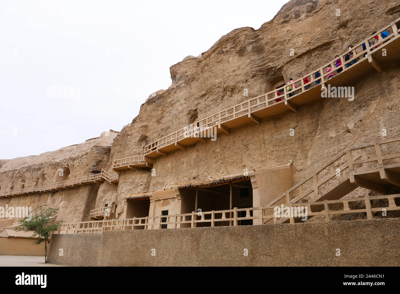 Landscape view of The Yulin Cave in Dunhuang Ggansu China Stock Photo ...