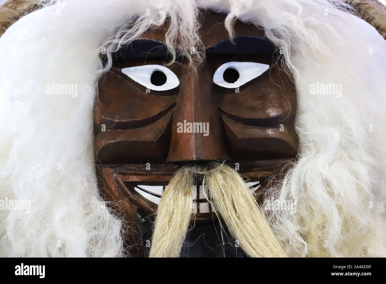 Traditional buso mask of the busojaras event in Hungary Mohacs Stock ...