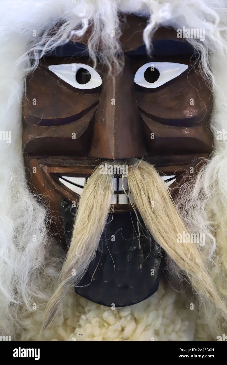 Traditional buso mask of the busojaras event in Hungary Mohacs Stock ...