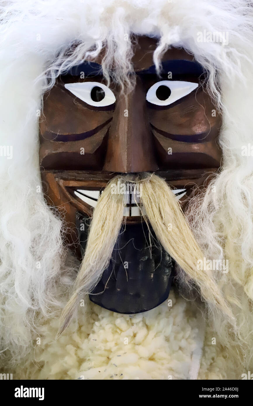 Traditional buso mask of the busojaras event in Hungary Mohacs Stock ...