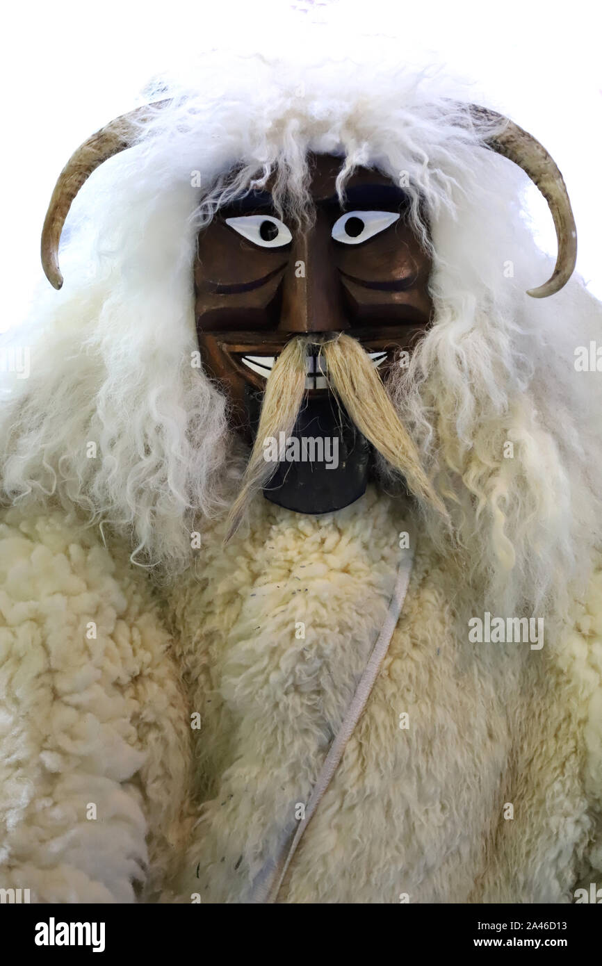 Original hungarian buso mask on white background Stock Photo - Alamy