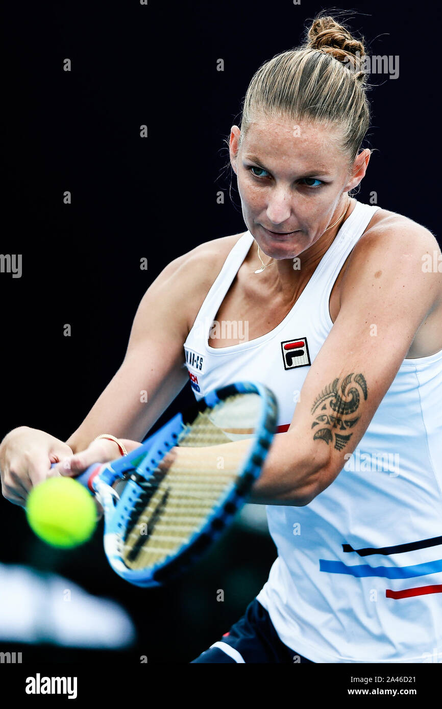 Czech professional tennis player Karolina Pliskova plays against ...