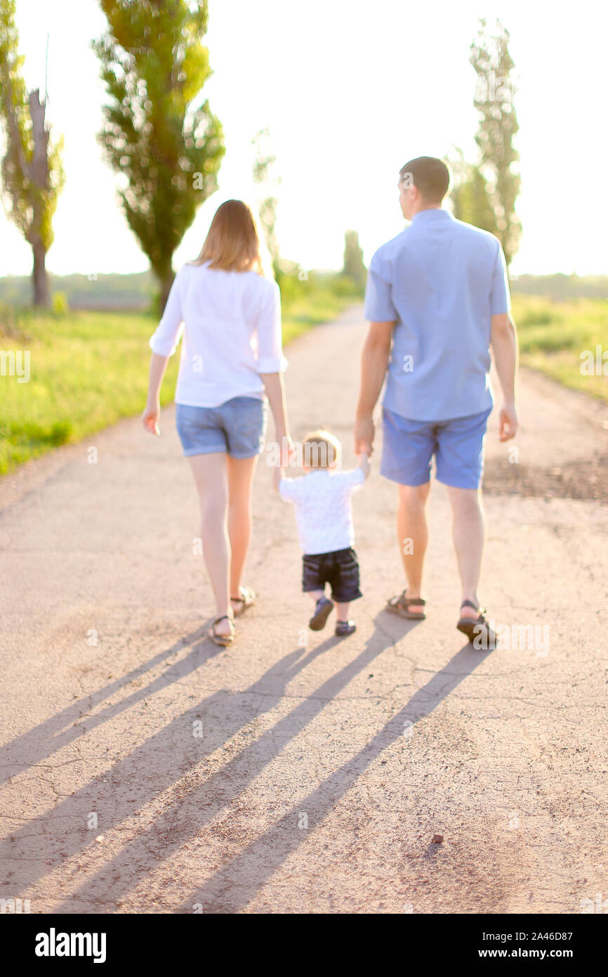 Parents With Children Walking