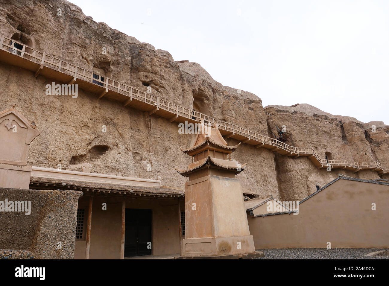 Landscape view of The Yulin Cave in Dunhuang Ggansu China Stock Photo ...