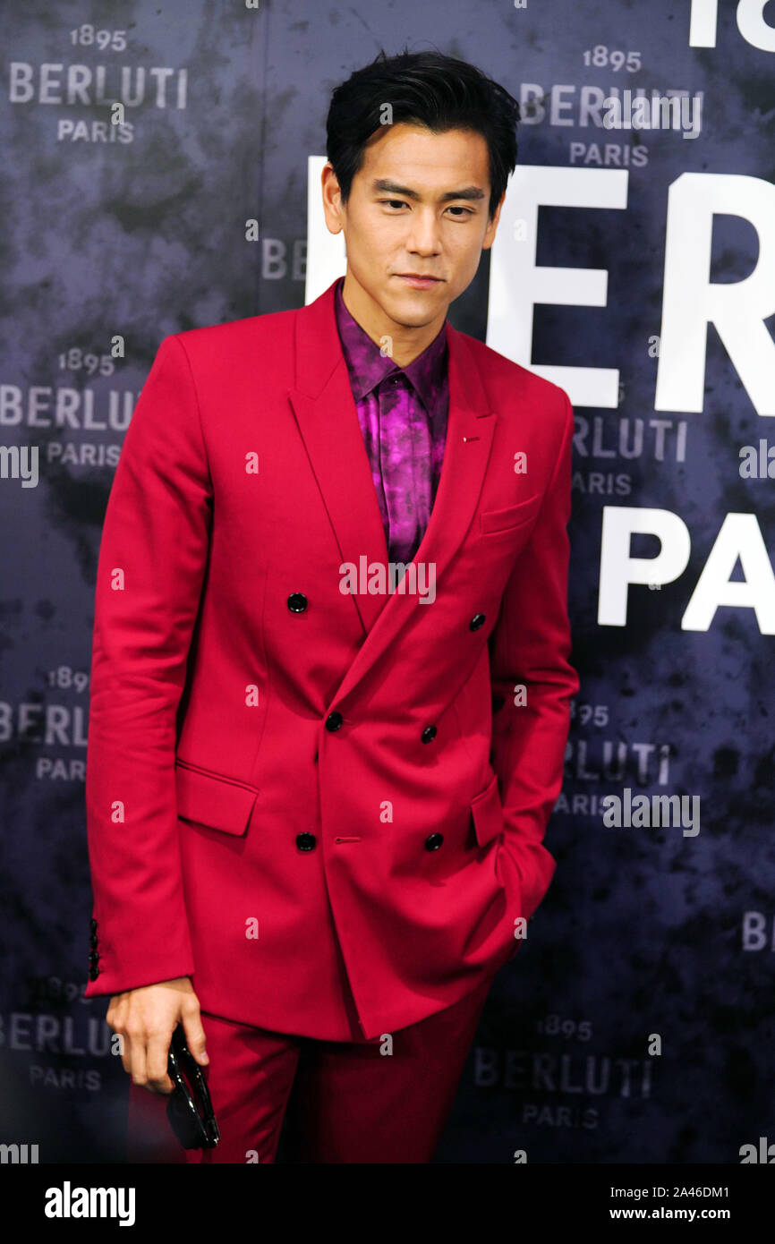 Taiwanese actor Eddie Peng attends the opening ceremony for a boutique ...