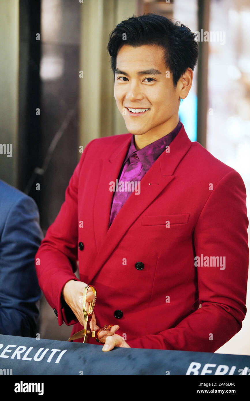 Taiwanese actor Eddie Peng attends the opening ceremony for a boutique ...