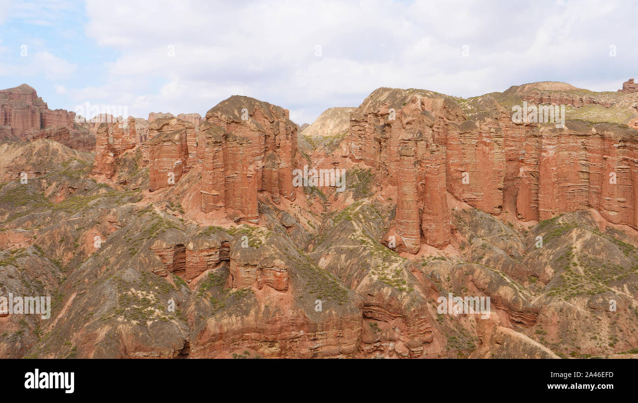 Beautiful landscape view of Binggou Danxia Scenic Area in Sunan Zhangye ...