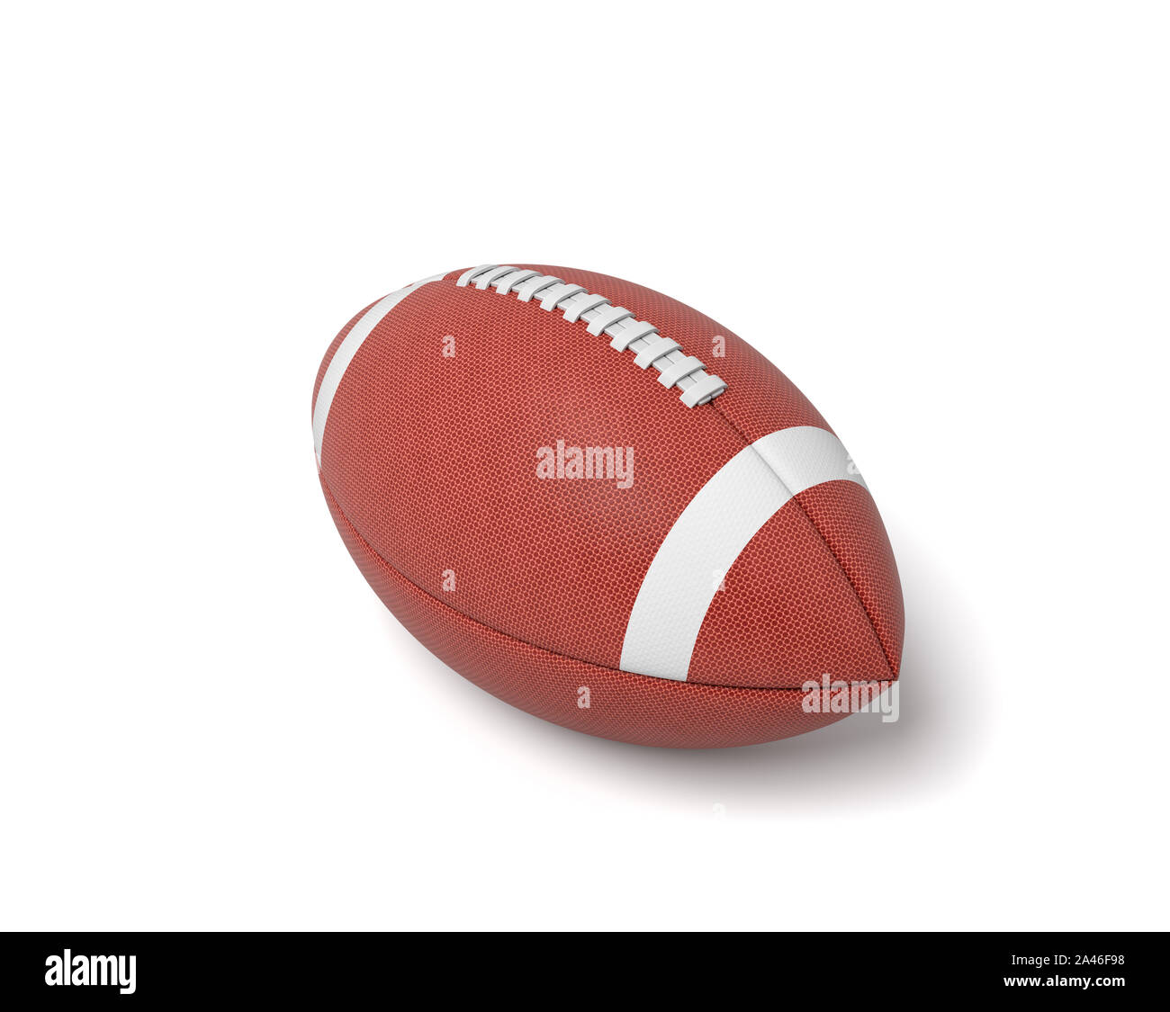 3d rendering of a red oval ball for American football on a white ...