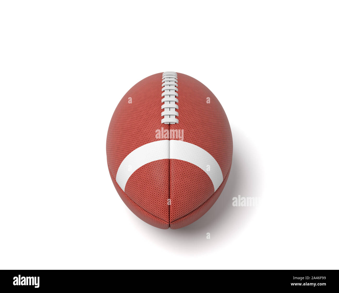 3d rendering of a red oval ball for American football on a white ...