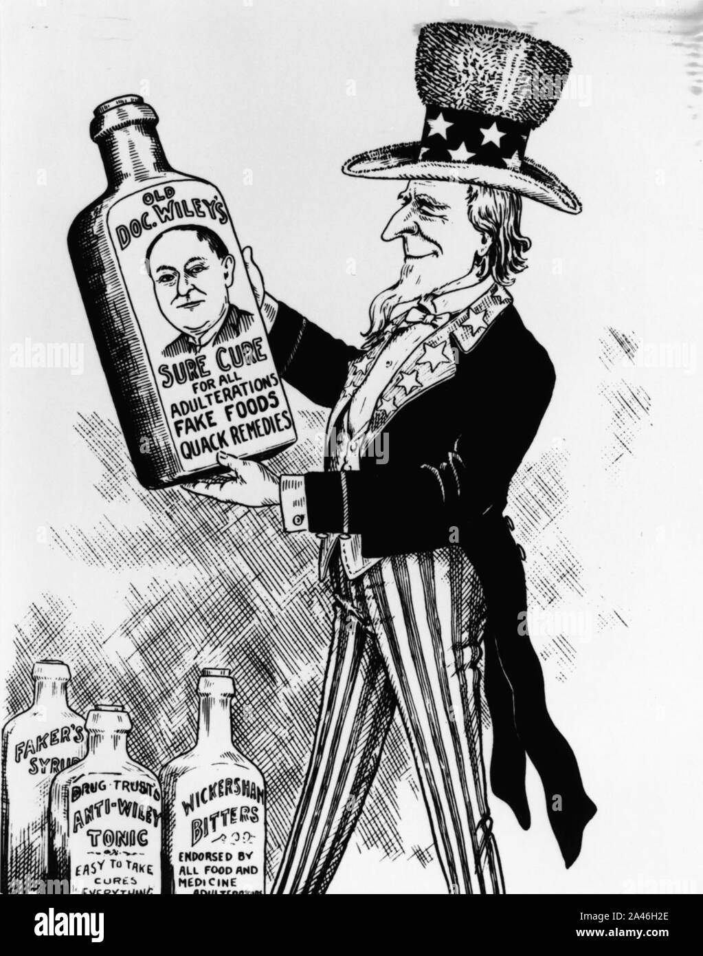 FDA History - Sure Cure Cartoon Stock Photo - Alamy