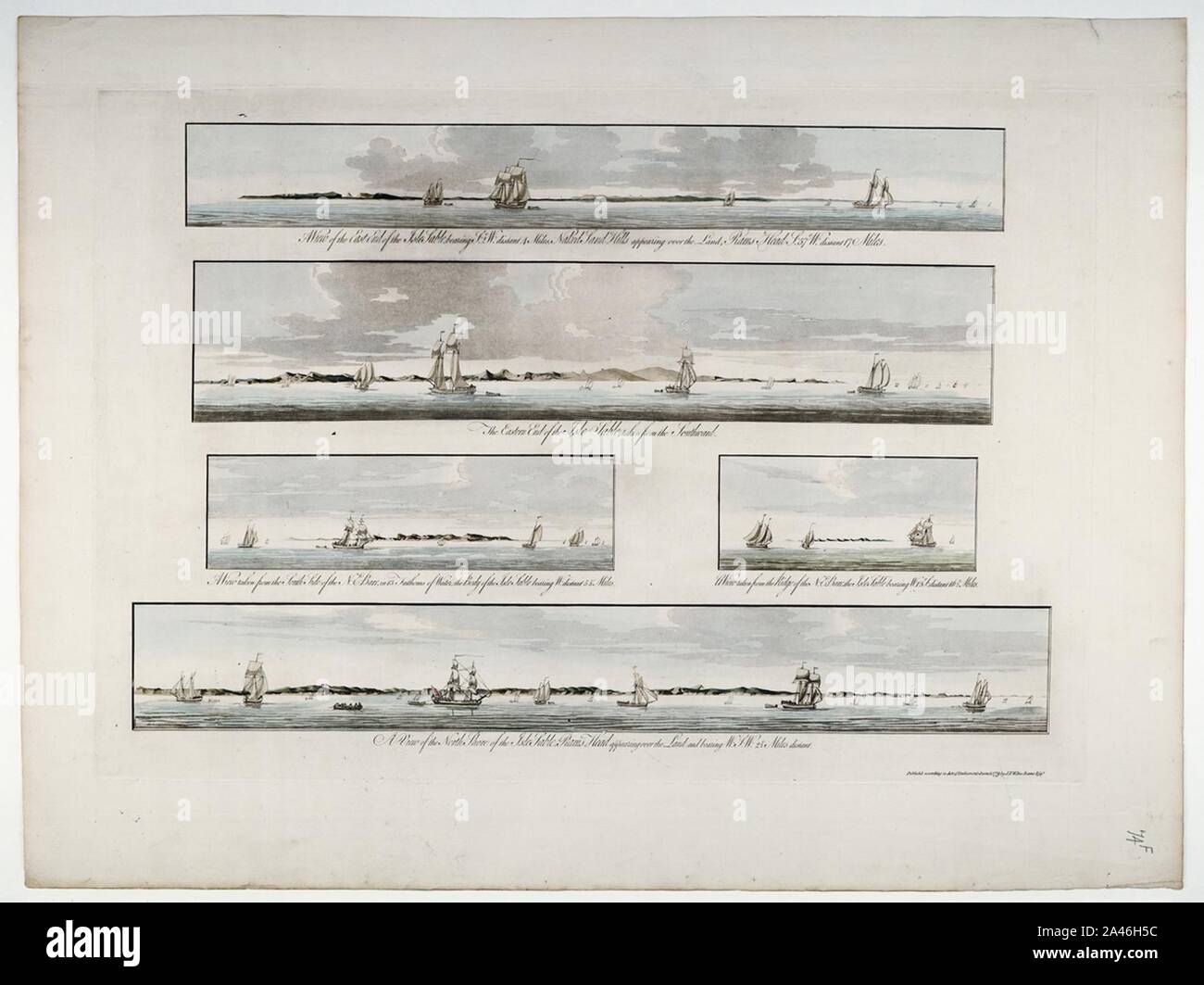 Five distant views of the Isle of Sable Stock Photo - Alamy