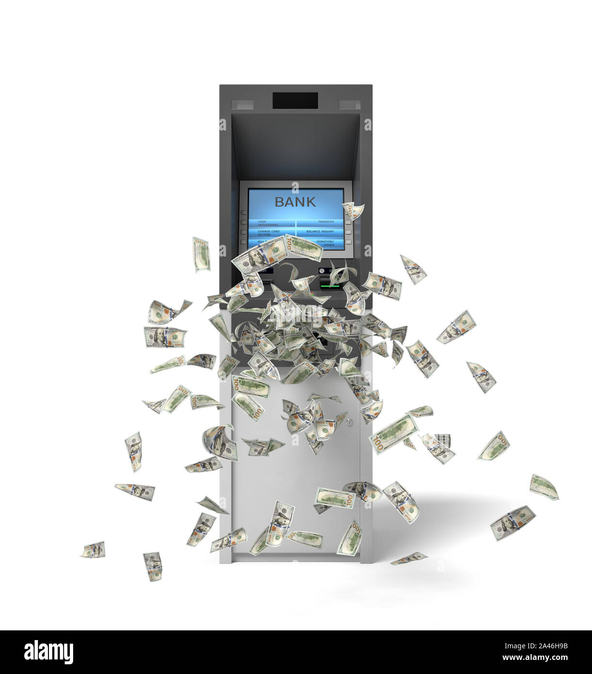 3d render flying dollar bill hi-res stock photography and images - Alamy