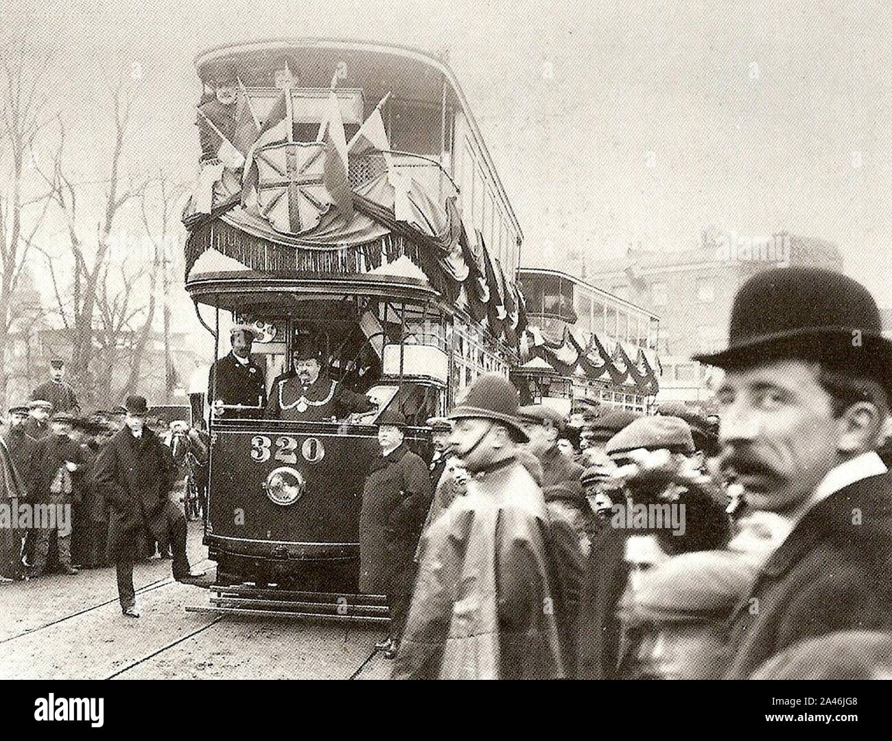 First Tram on Kingston Bridge Stock Photo - Alamy
