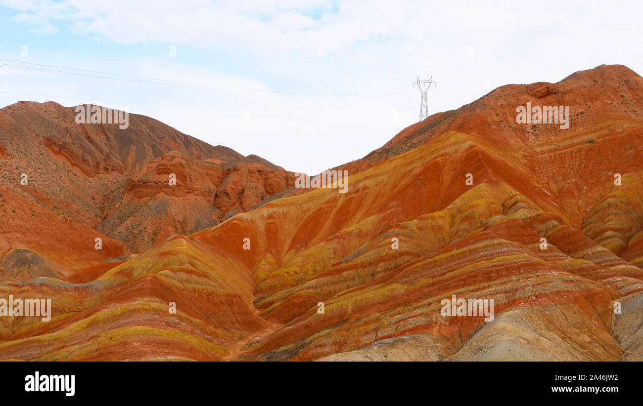 Beautiful nature landscape view of Zhangyei Danxia Landform in Gansu ...