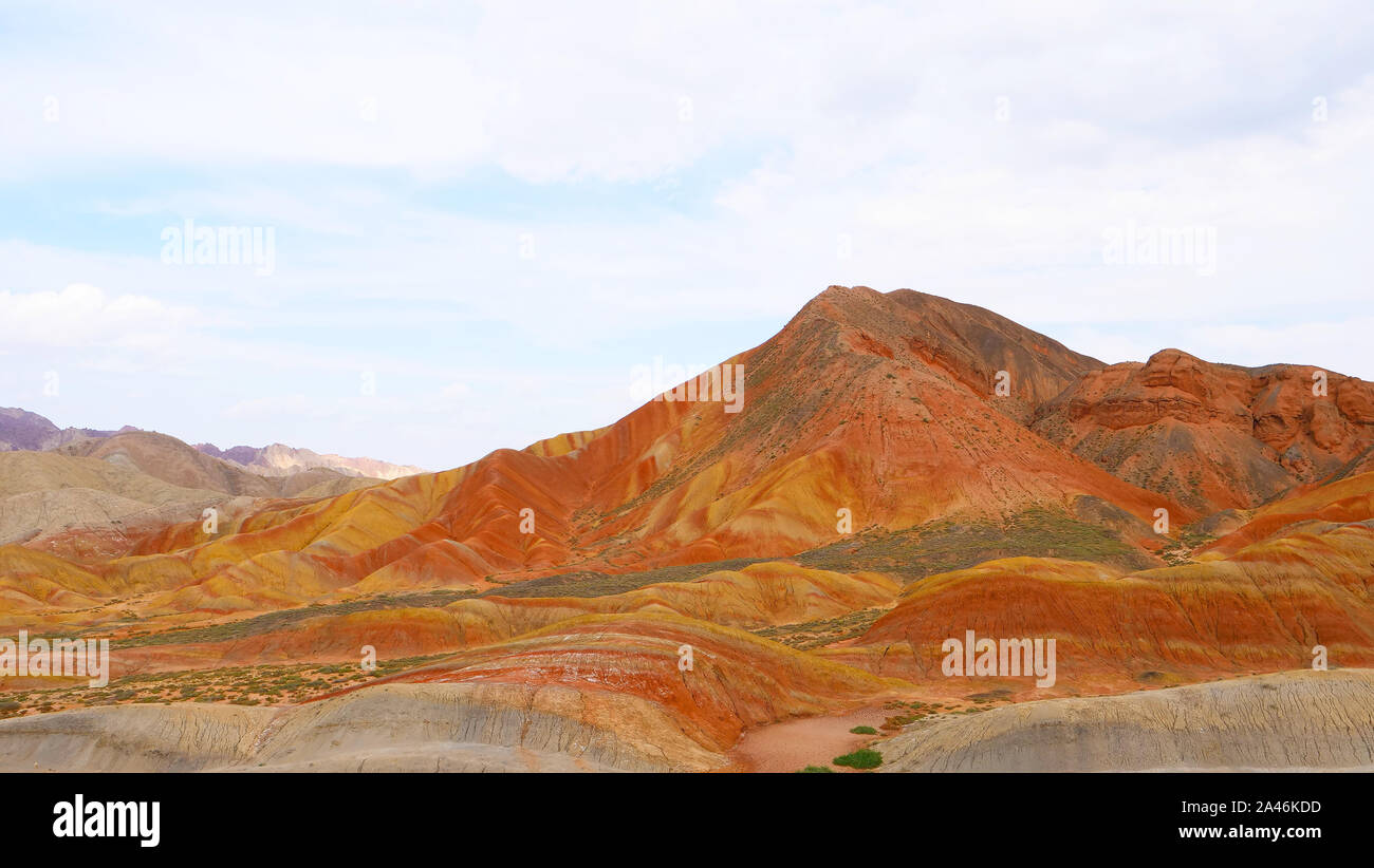 Beautiful nature landscape view of Zhangyei Danxia Landform in Gansu ...