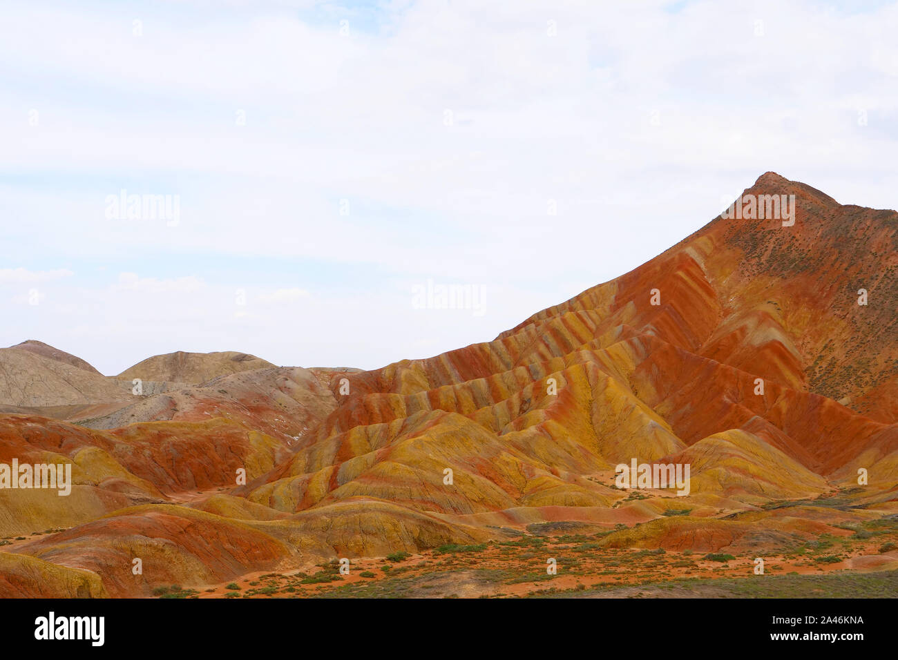 Beautiful nature landscape view of Zhangyei Danxia Landform in Gansu ...
