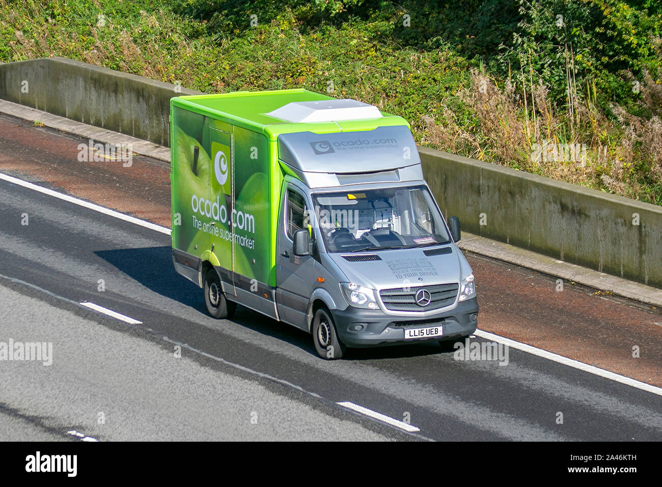 Ocado Apple Van on-line shopping grocery vehicle; Shipping freight ...