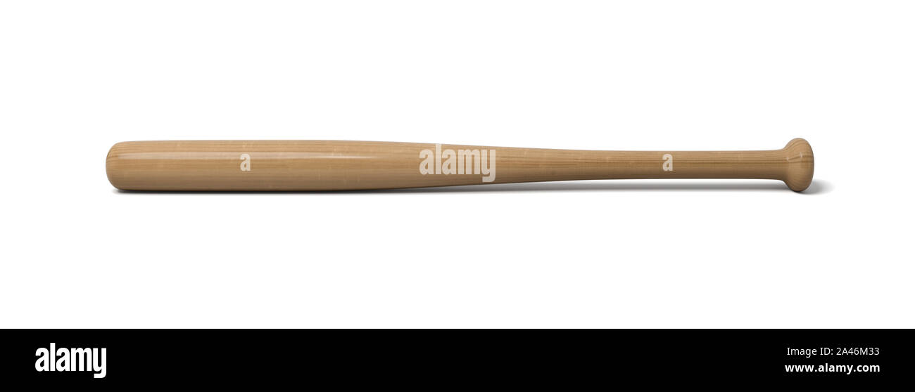 3d rendering of a single wooden baseball bat with polish finishing ...