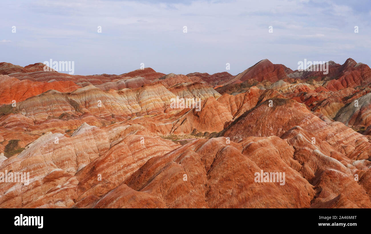 Beautiful nature landscape view of Zhangyei Danxia Landform in Gansu ...