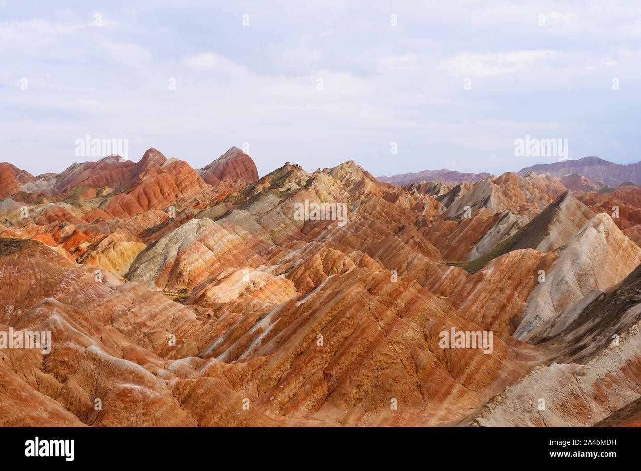 Beautiful nature landscape view of Zhangyei Danxia Landform in Gansu ...