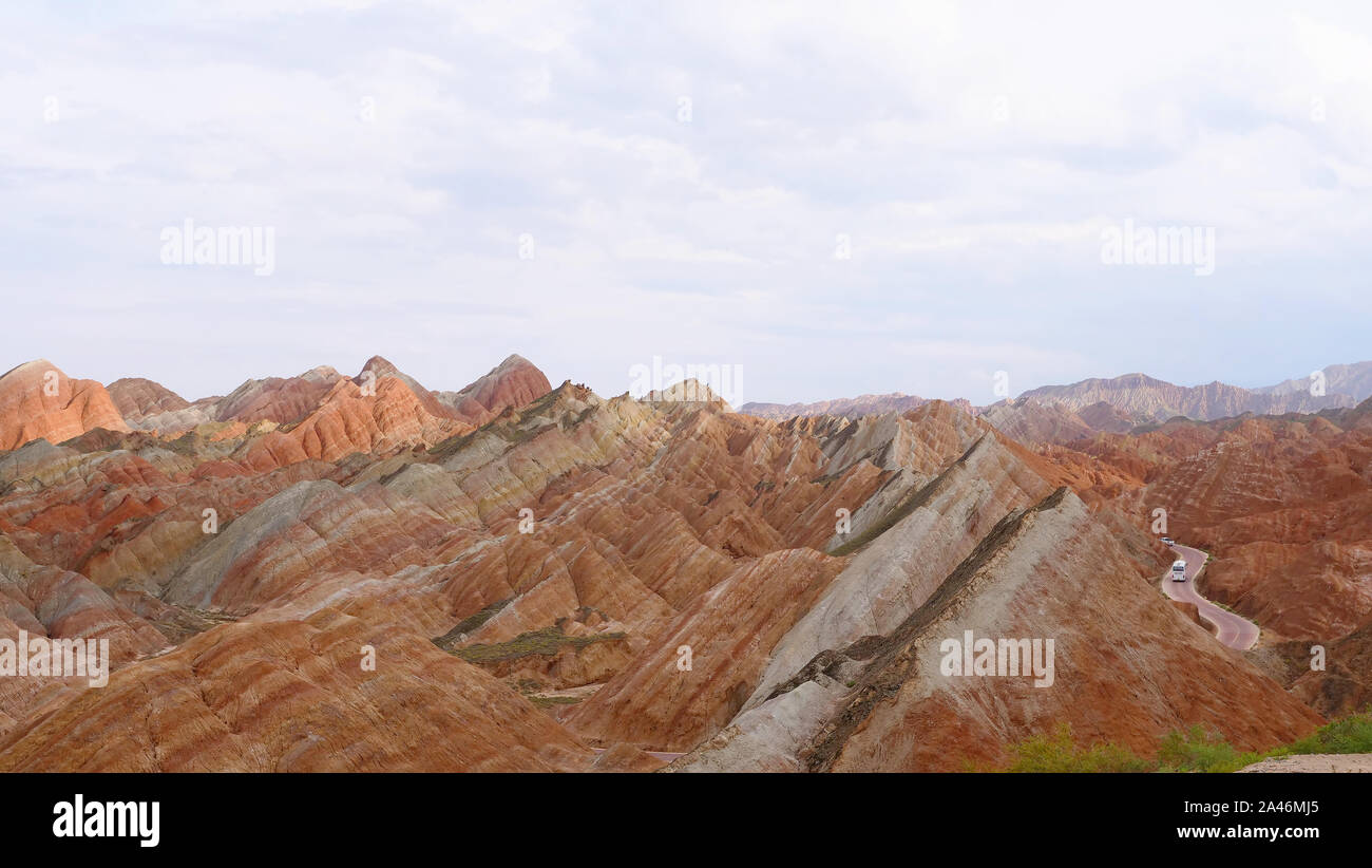 Beautiful nature landscape view of Zhangyei Danxia Landform in Gansu ...